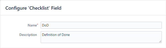 Adding a Checklist custom field