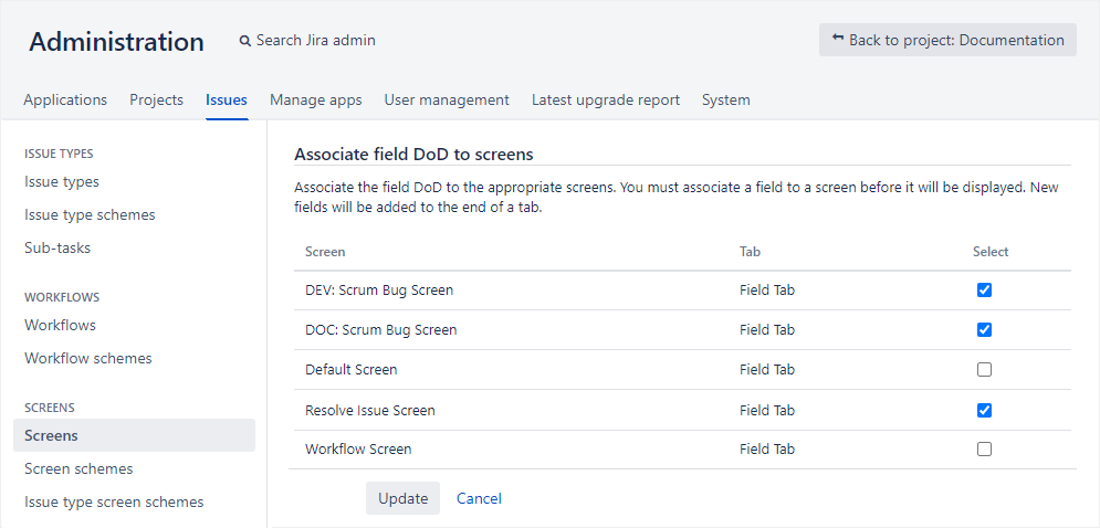 Adding a Checklist custom field