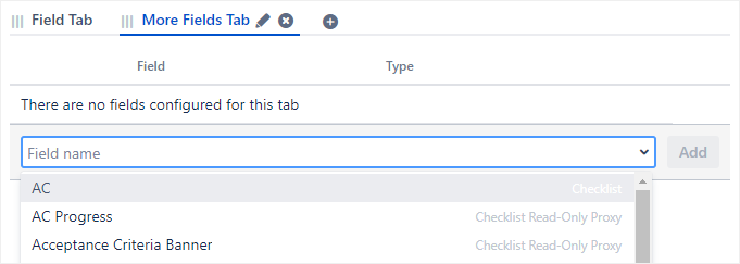 Placing checklists inside issue tabs