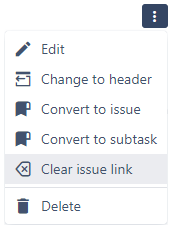 Converting checklist items to issues or subtasks