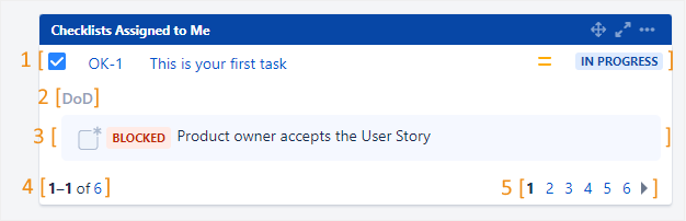 Viewing your incomplete items in a dashboard